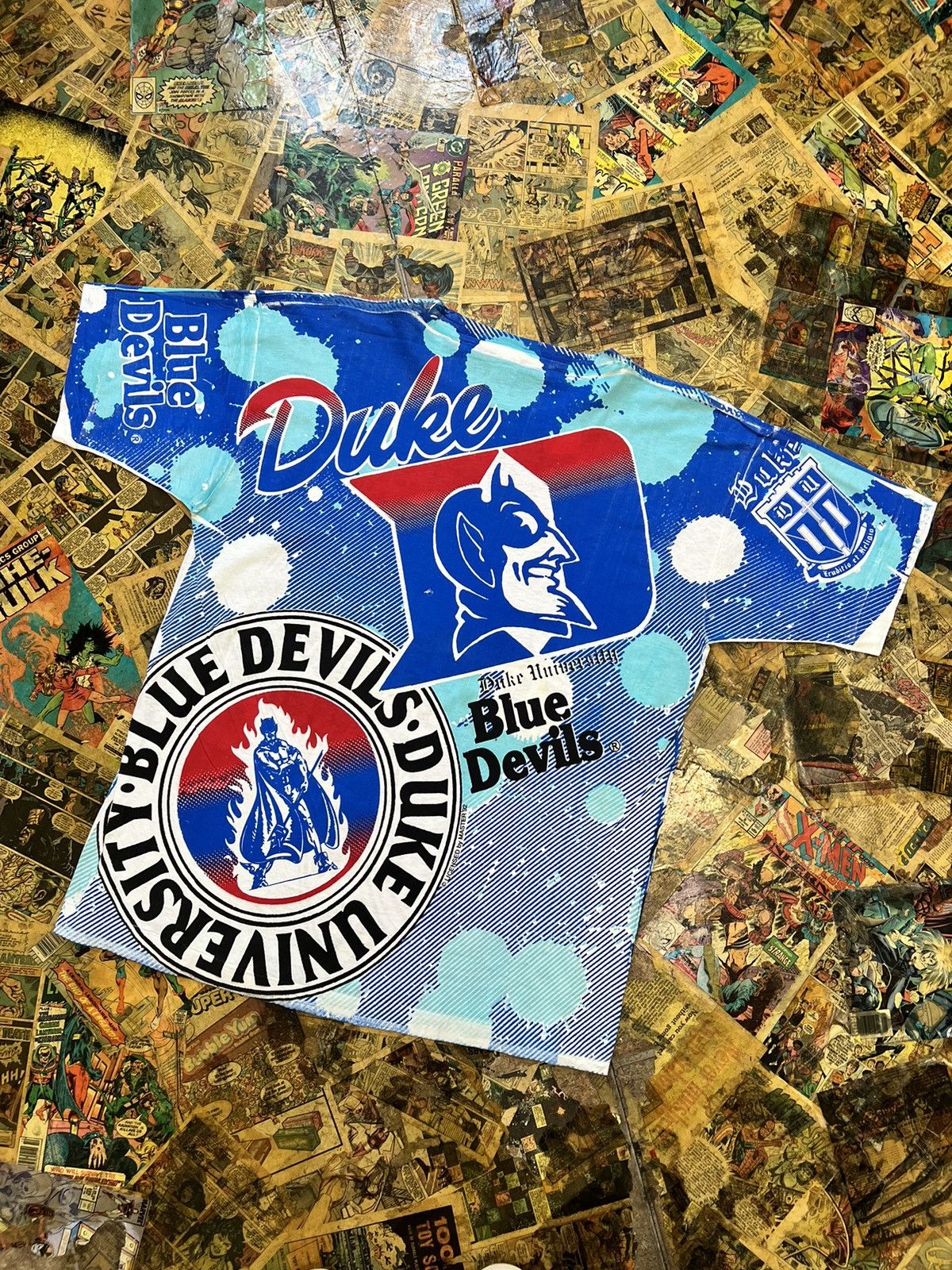 Vintage ‘92 Duke University Blue Devils AOP t-shirt | Grailed