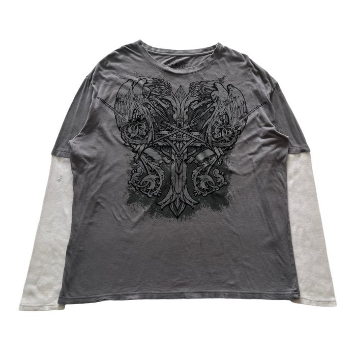 Ed Hardy MMA Elite Double Layer Cyber Y2K Style Long Sleeve | Grailed