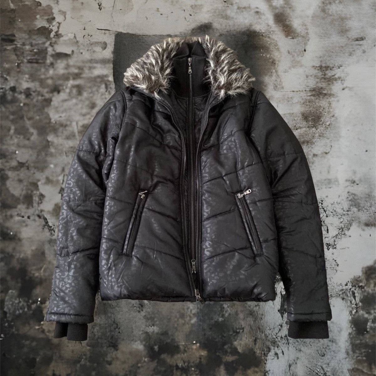 Hysteric Glamour Semantic Design Fur Leopard Print Puffer Jacket | Grailed