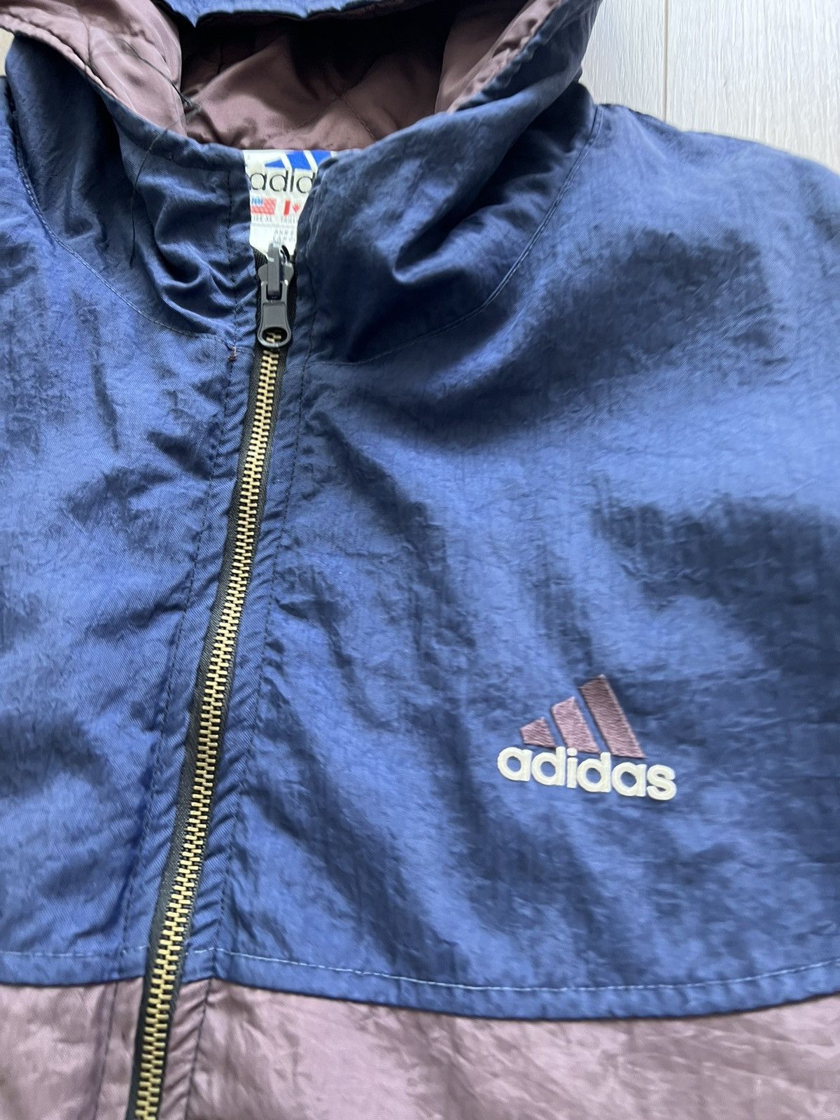 Adidas Vintage 90s Adidas Heavy Jacket Winter Fall TwoTone Big Logo ...