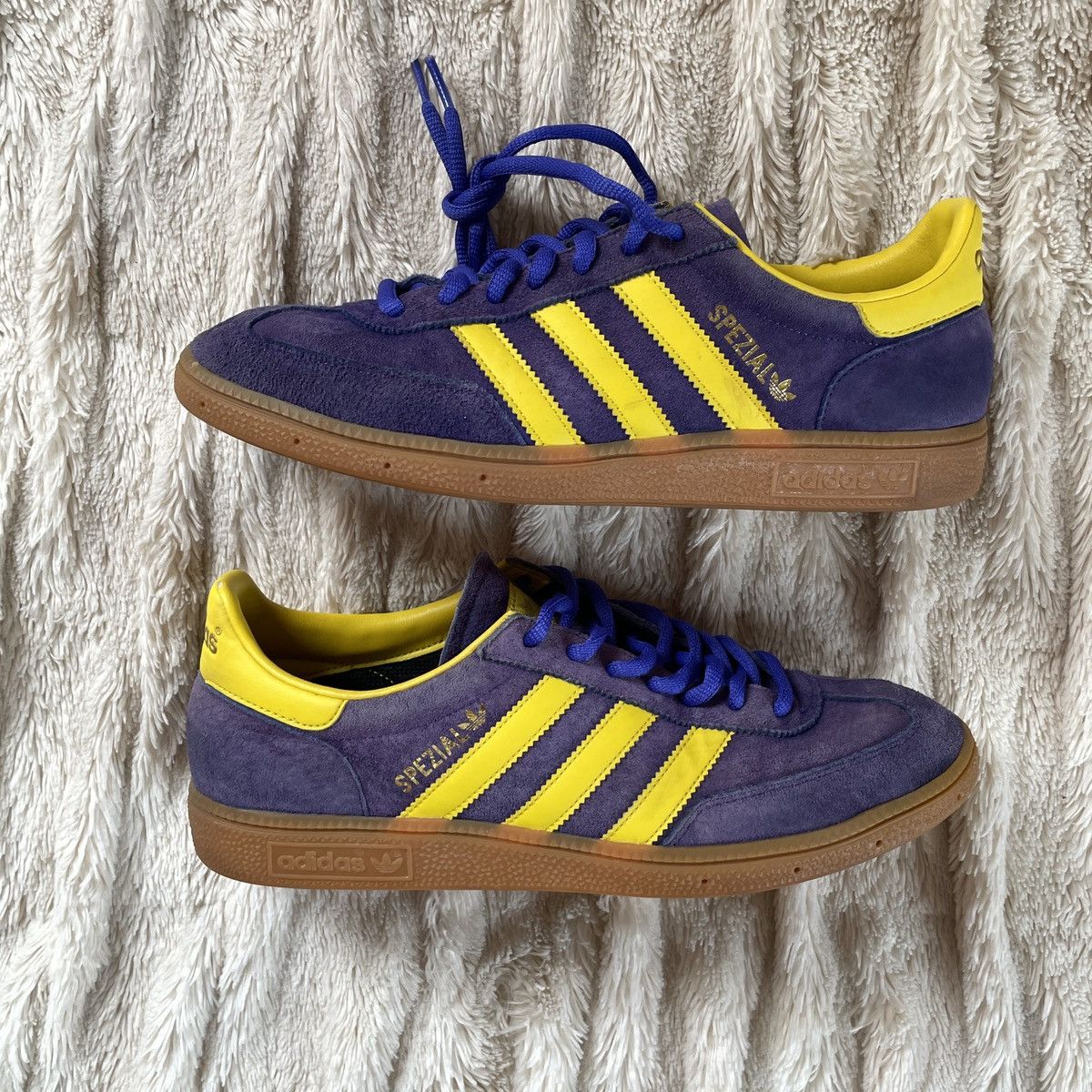 Adidas 2012 SAMPLE ADIDAS SPEZIAL PURPLE GOLD LAKERS dunk samba | Grailed