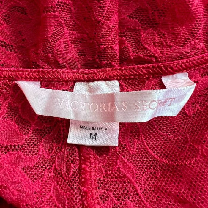 Victoria's Secret VICTORIA'S SECRET Red Lace Sheer Chemise, Size M ...