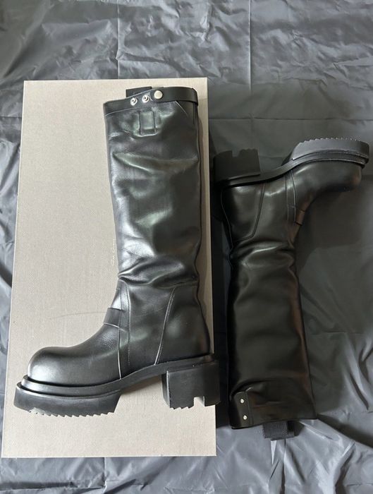 Rick Owens Rick owens knee high bogun boots | Grailed