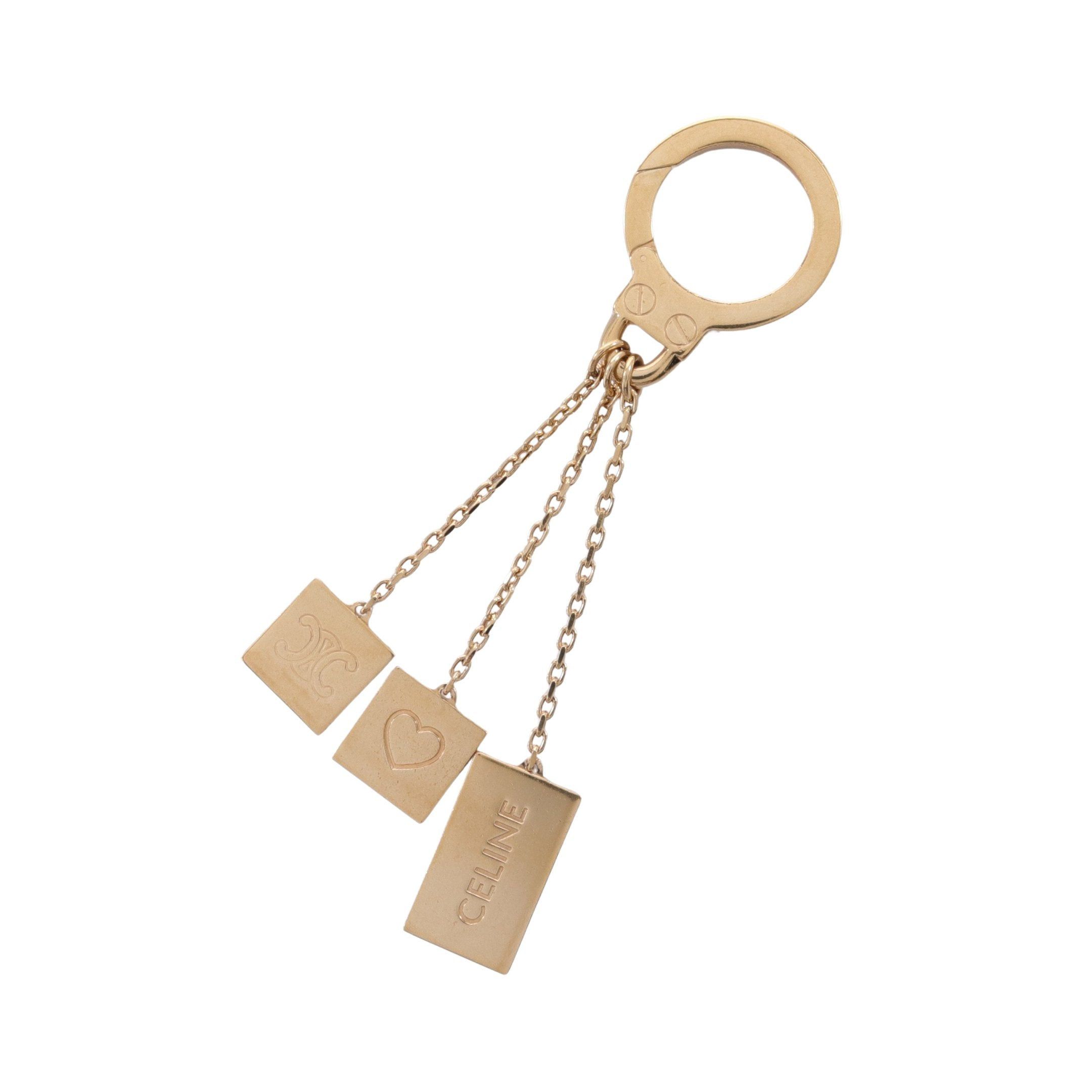 Celine Triomphe Charm Key Ring Heart GP Gold | Grailed
