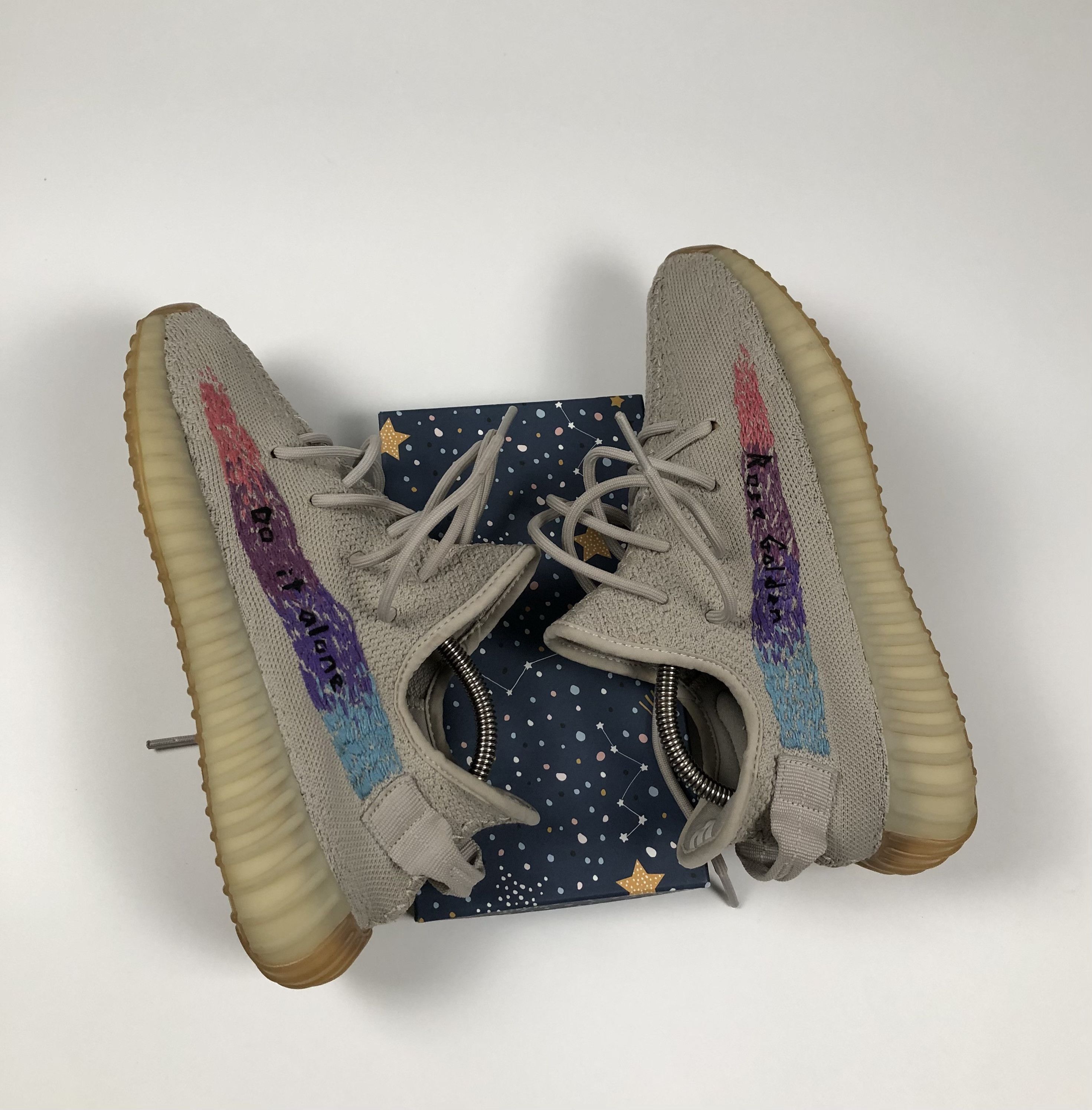 Adidas × Kanye West Adidas Yeezy Boost 350 V2 Sesame Custom | Grailed