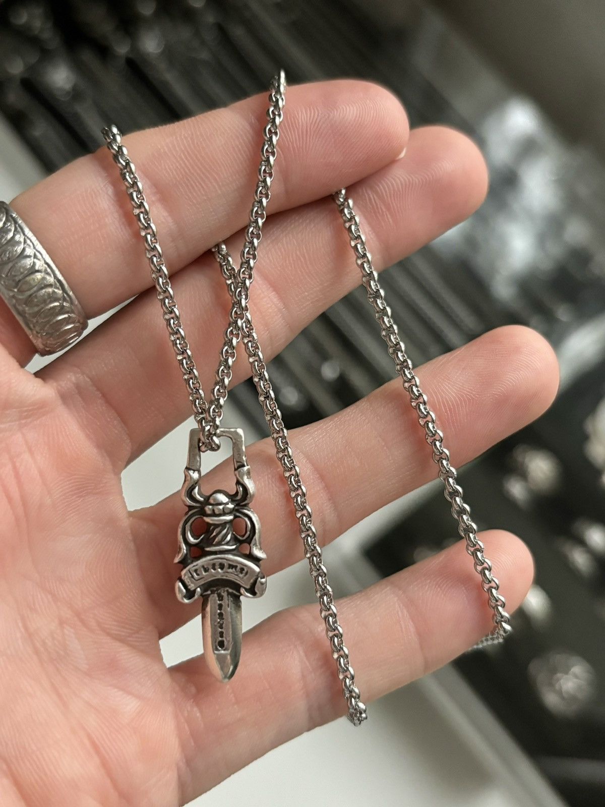 Vintage DAGGER ROLL CHAIN NECKLACE | Grailed