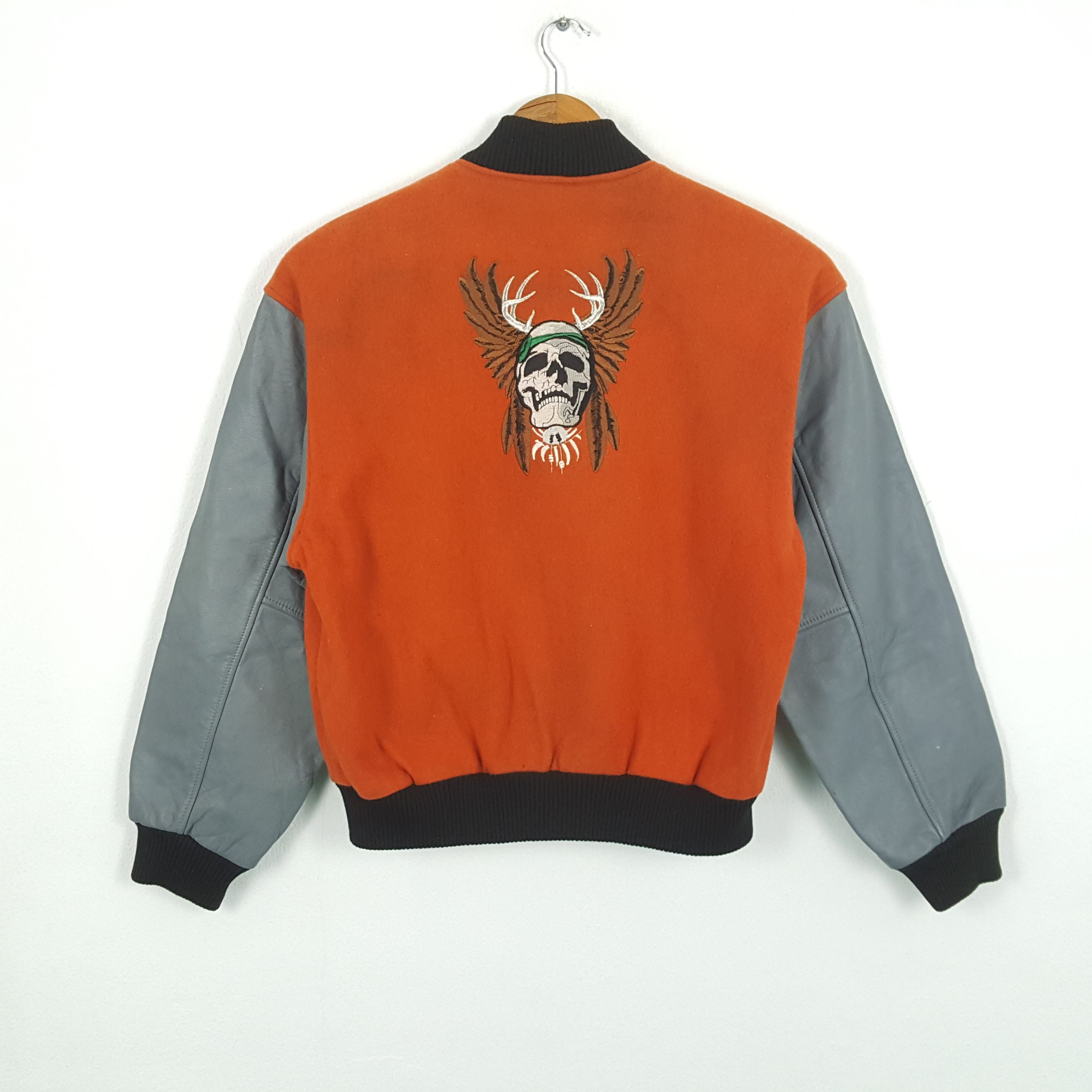 Japanese Brand × Varsity Jacket × Vintage Vintage SKULLS Japanese Punk ...