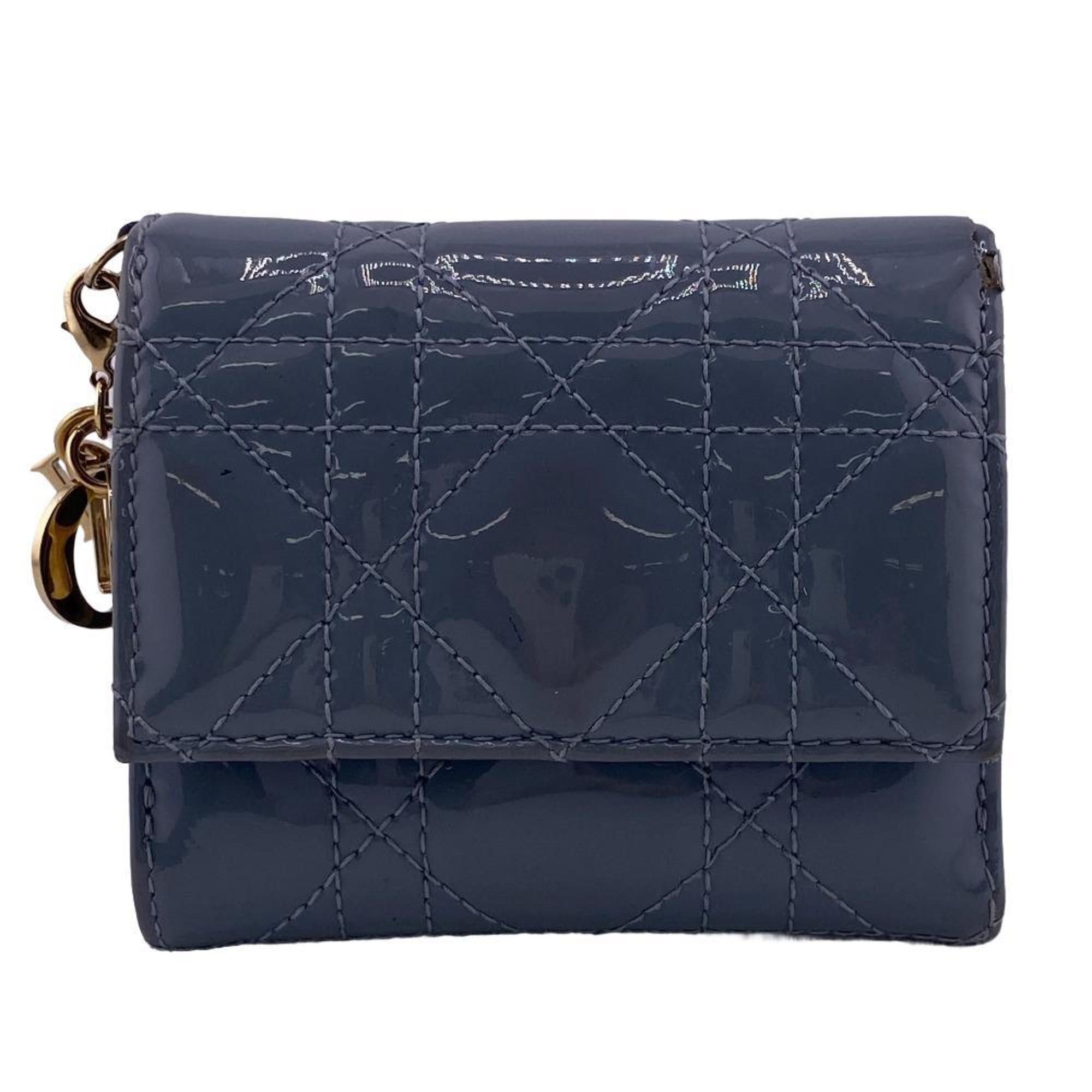 Dior Christian Dior Trifold Wallet Blue Ladies | Grailed