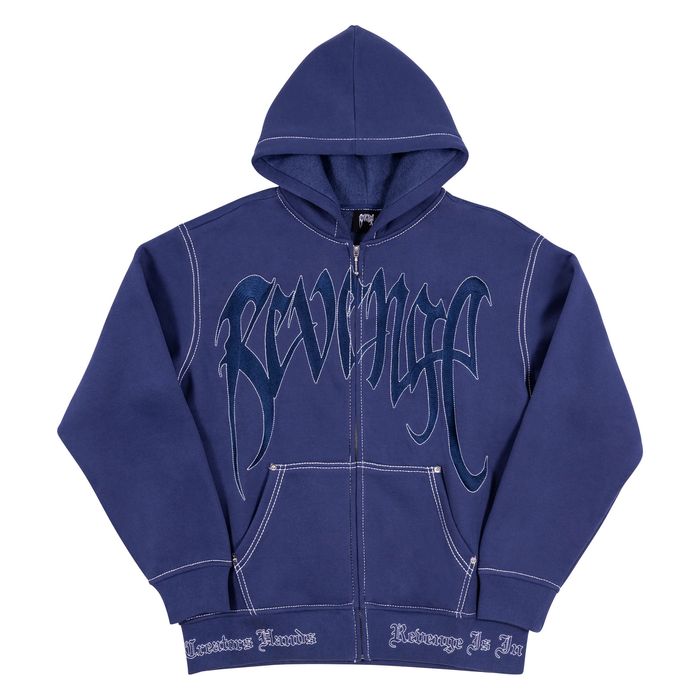 Revenge Revenge blue contrast stitch zip | Grailed
