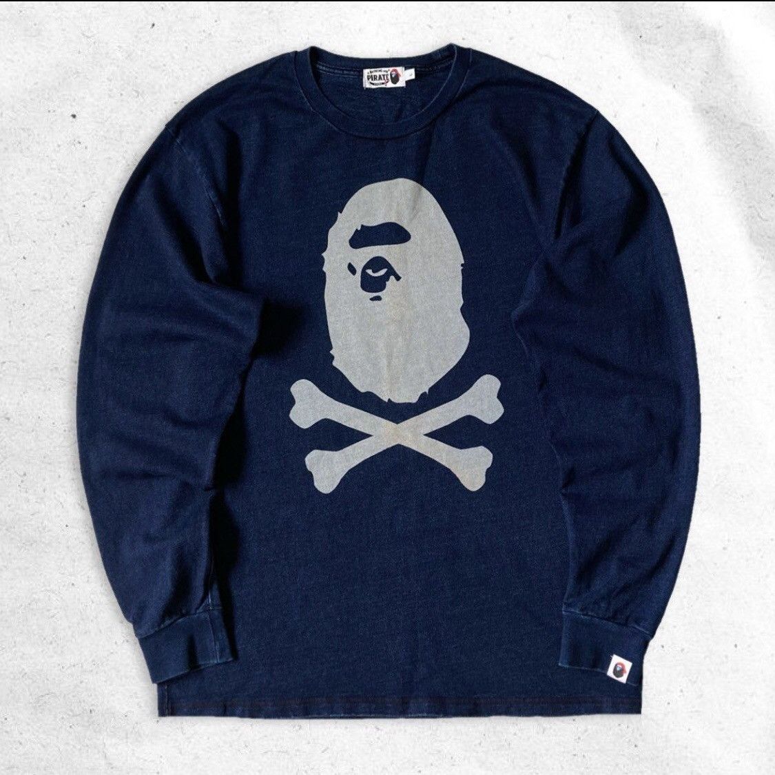 Bape Bape Pirate Store Aoyama Indigo L/S Tee | Grailed
