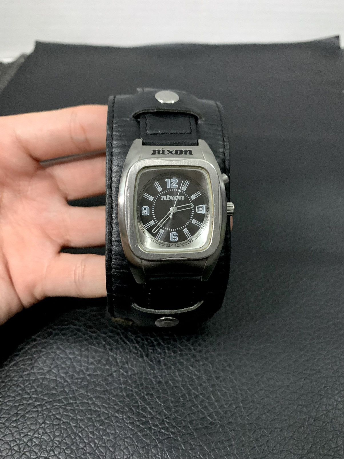 Vintage Vintage Nixon Yes Powerslave Quartz Watch Leather Wide Band ...
