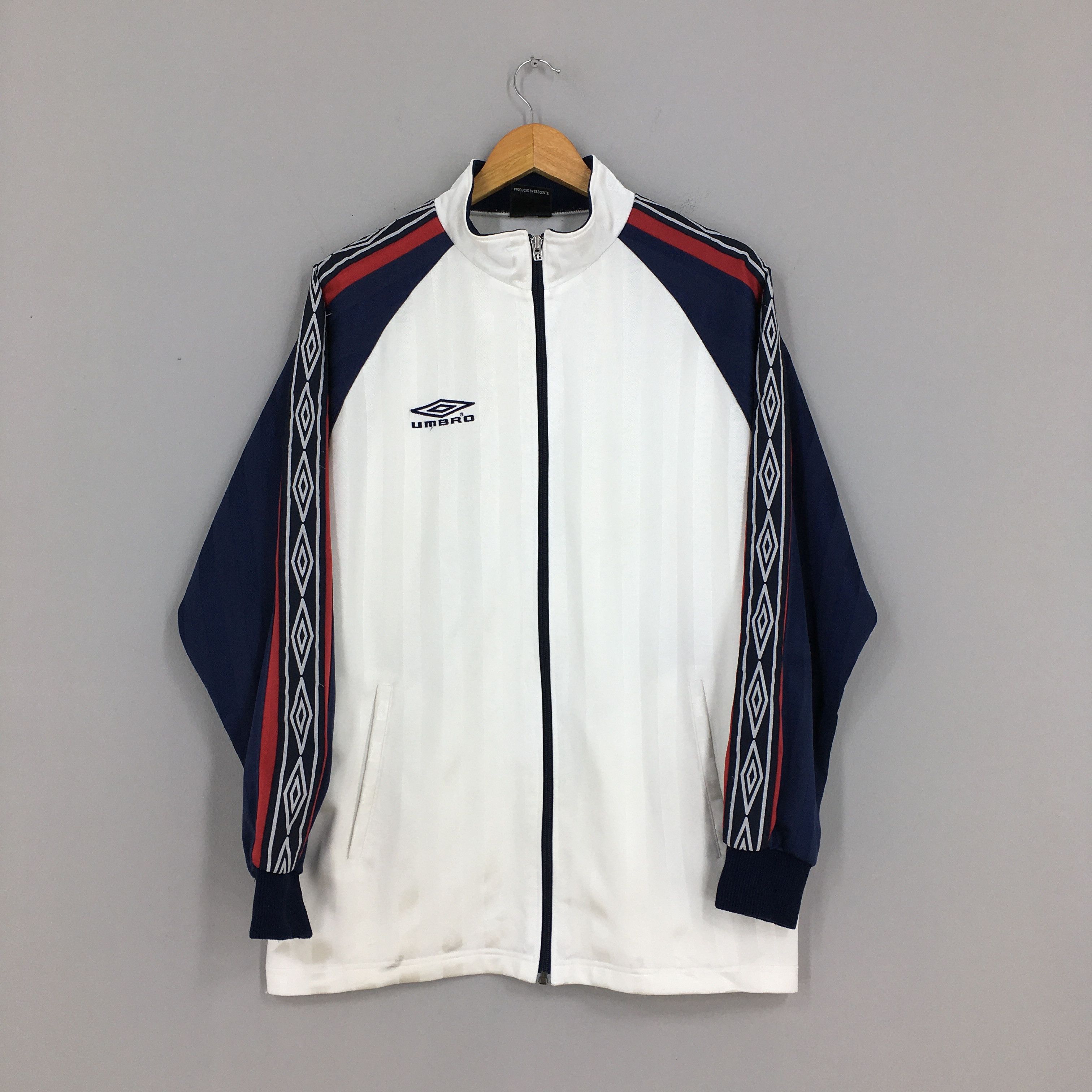 Umbro × Vintage Vintage 90's Umbro Windbreaker Jacket XLarge White ...