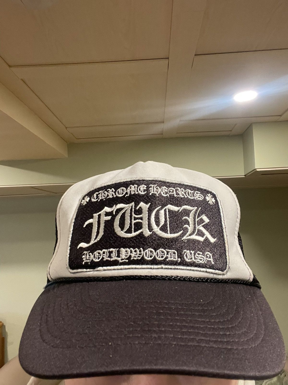 Chrome Hearts × Vintage RARE Chrome Hearts FUCK Hollywood Trucker Hat ...
