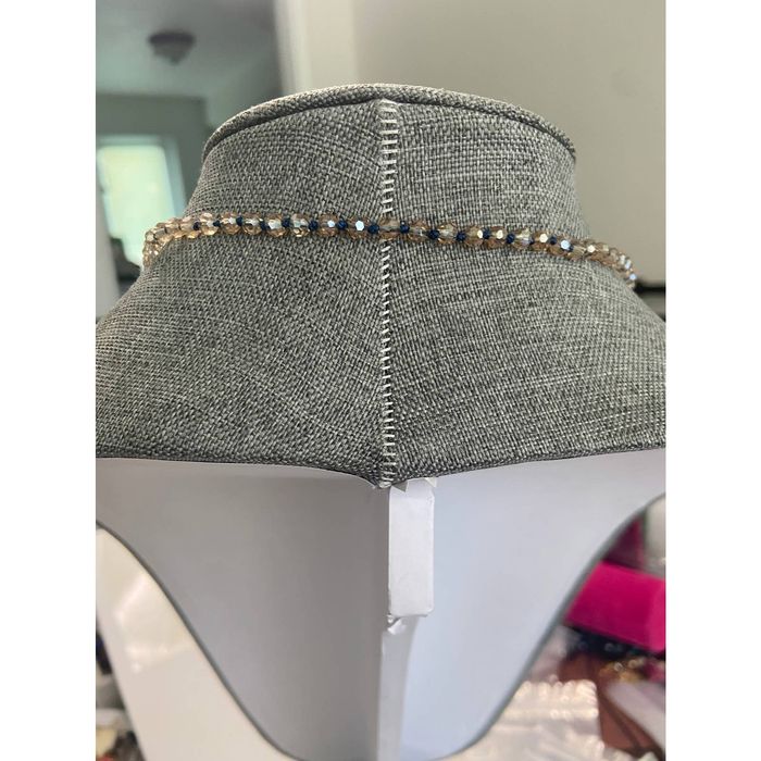 Generic orange mala bead necklace with bright blue tassel | Grailed