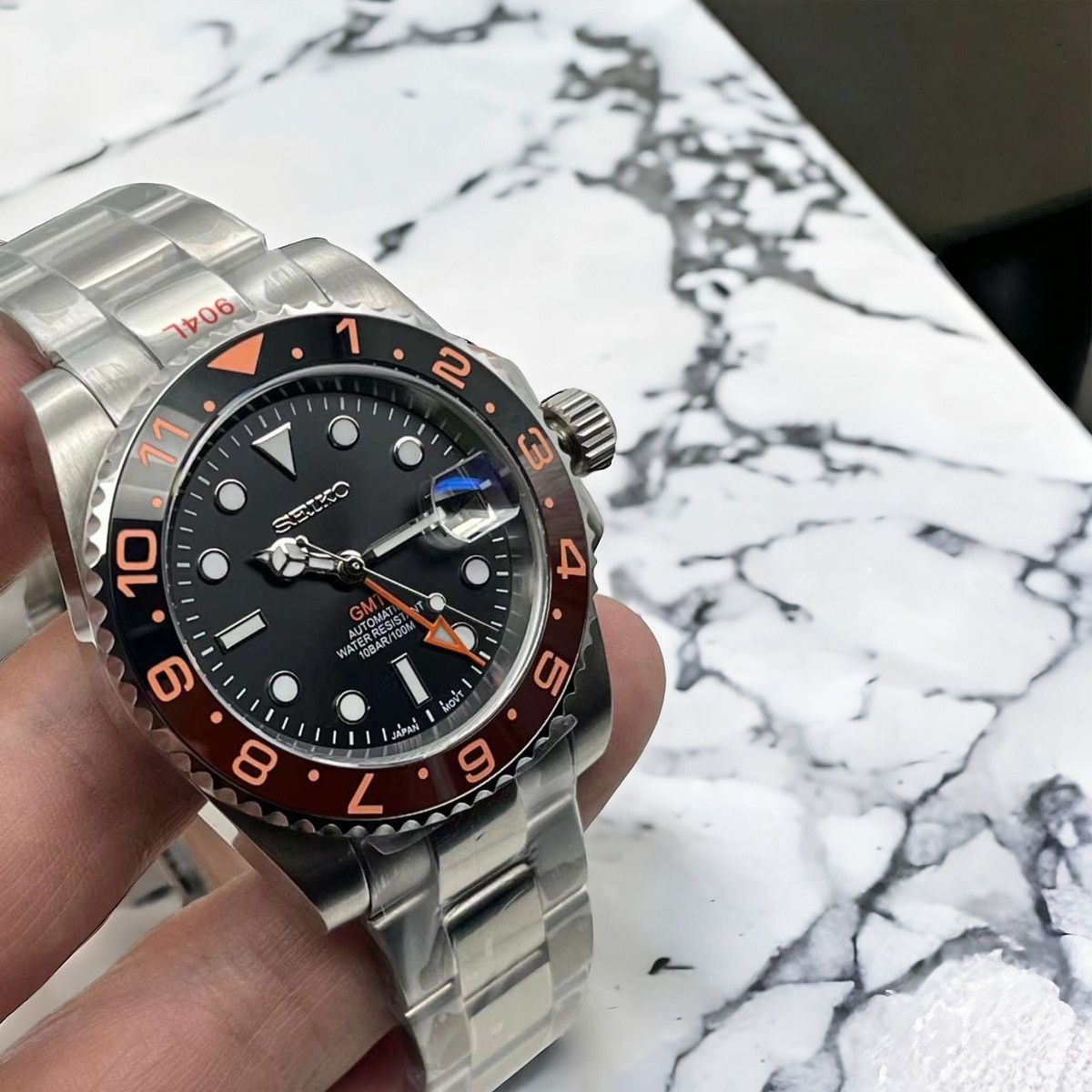 Japanese Brand × Seiko × Watch Seiko Mod GMT-Master 2 Rootbeer Steel ...