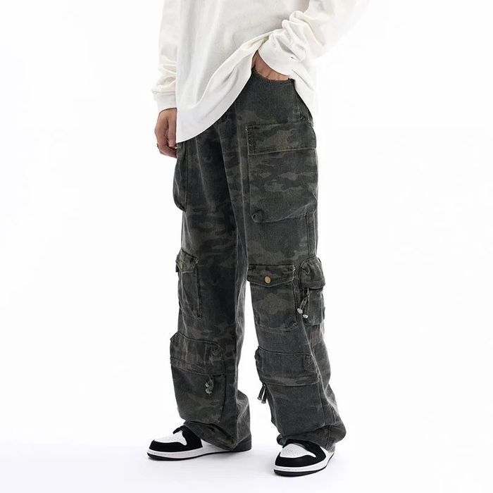Vintage Baggy Pocket Artic Camo Punk Cargo Pants | Grailed