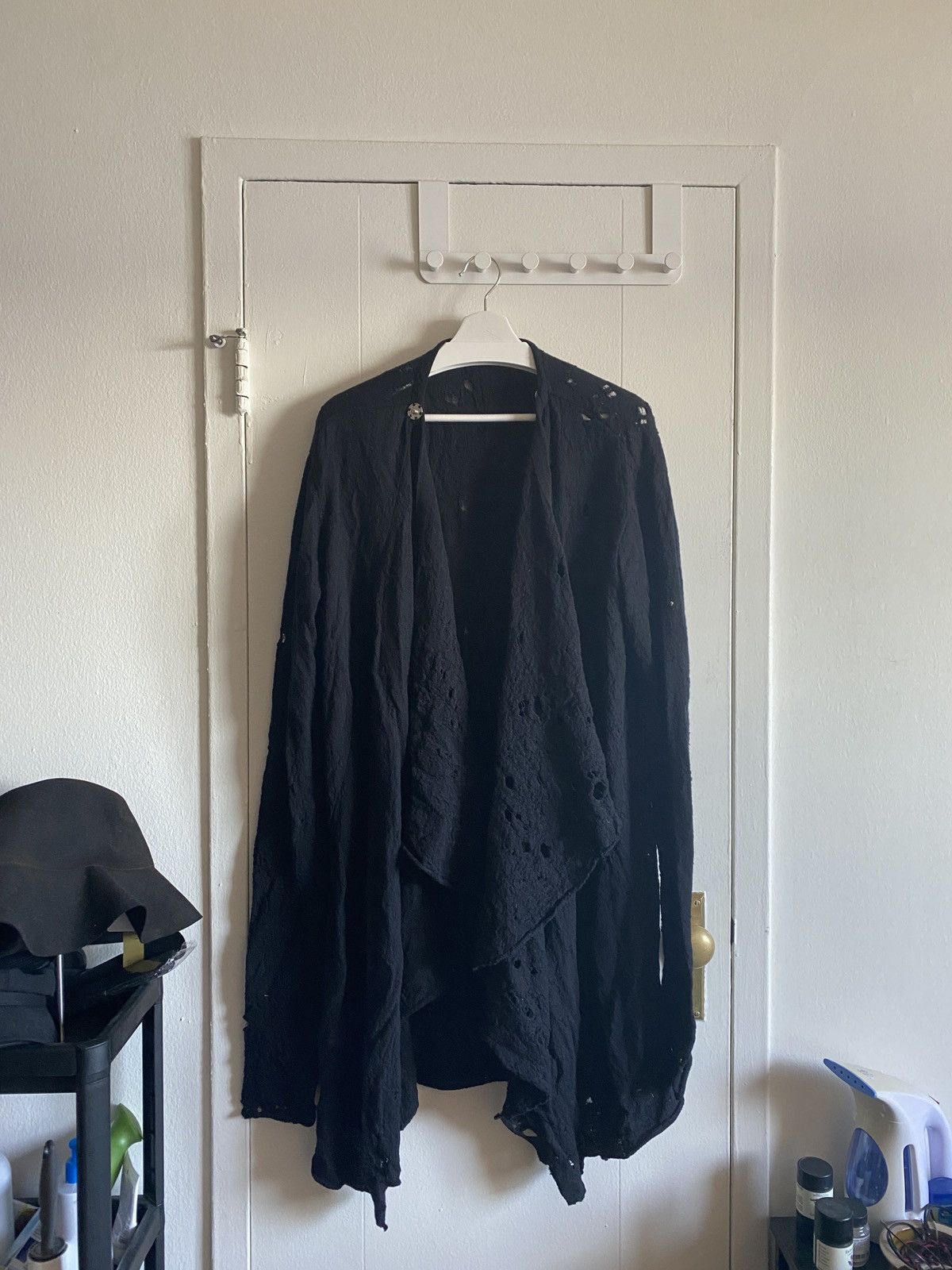 Leon Louis Leon Louis Asymmetric Distressed Cardigan Black | Grailed