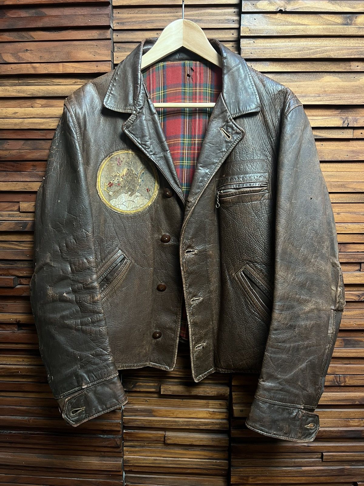 Vintage Rare Vtg 30s 40s Horsehide Leather Cossack Buckleback Jacket ...