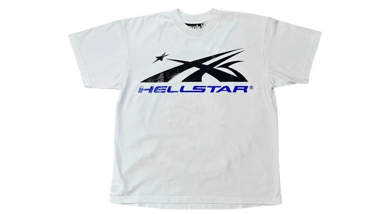 HELLSTAR Hellstar Gel Sport Logo (White/Blue) T-Shirt | Grailed