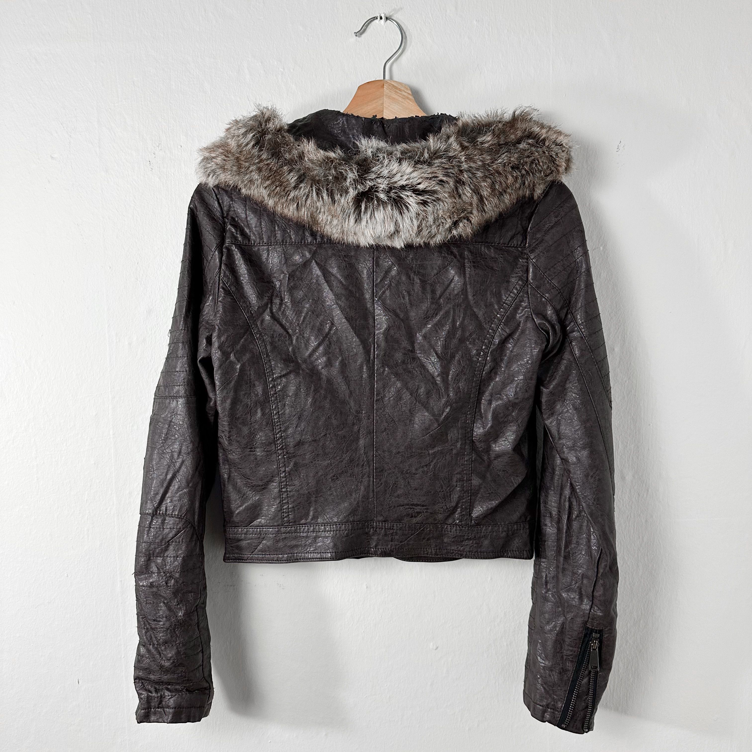 Vintage Y2K J2 Faux Leather Moto Fur Jacket | Grailed