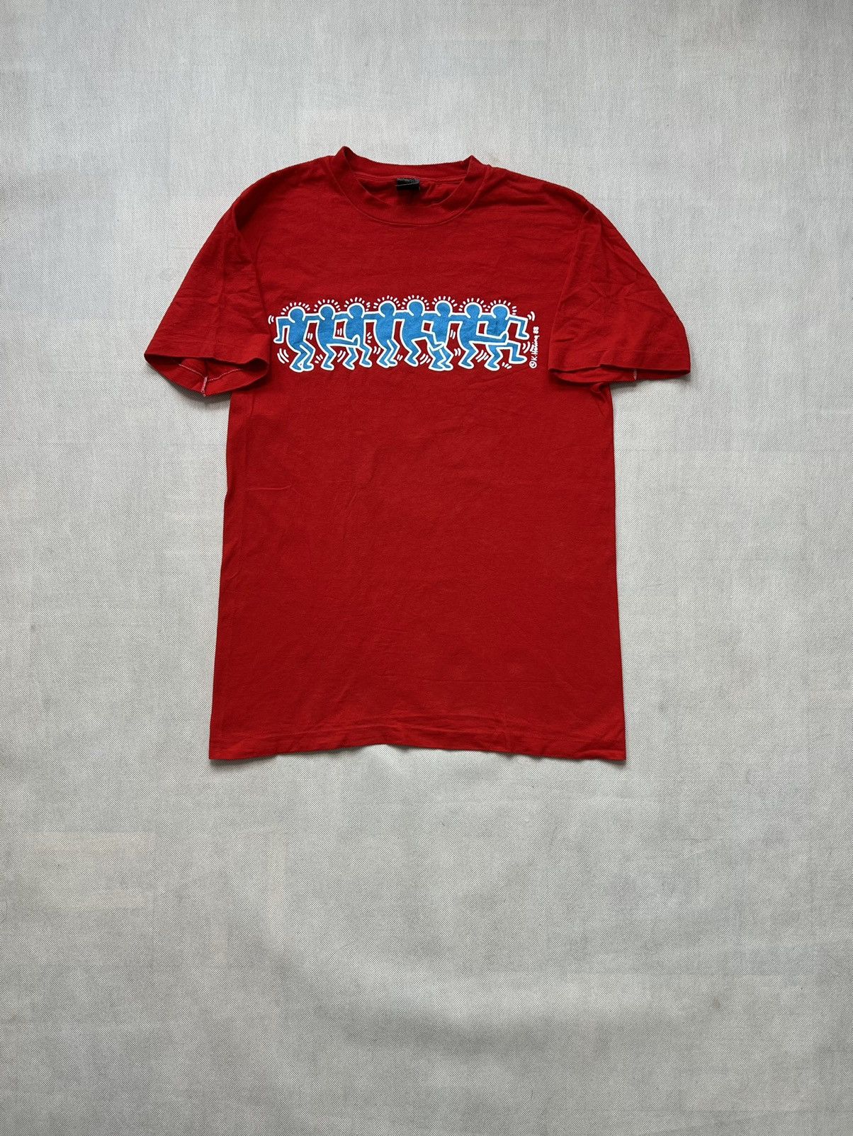 Keith Haring × Vintage Rare Tshirt Keith Haring 1998s license anvil tag ...