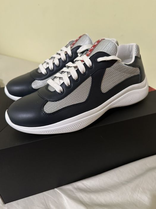 Prada Prada Americas Cup Navy Blue Sneakers | Grailed