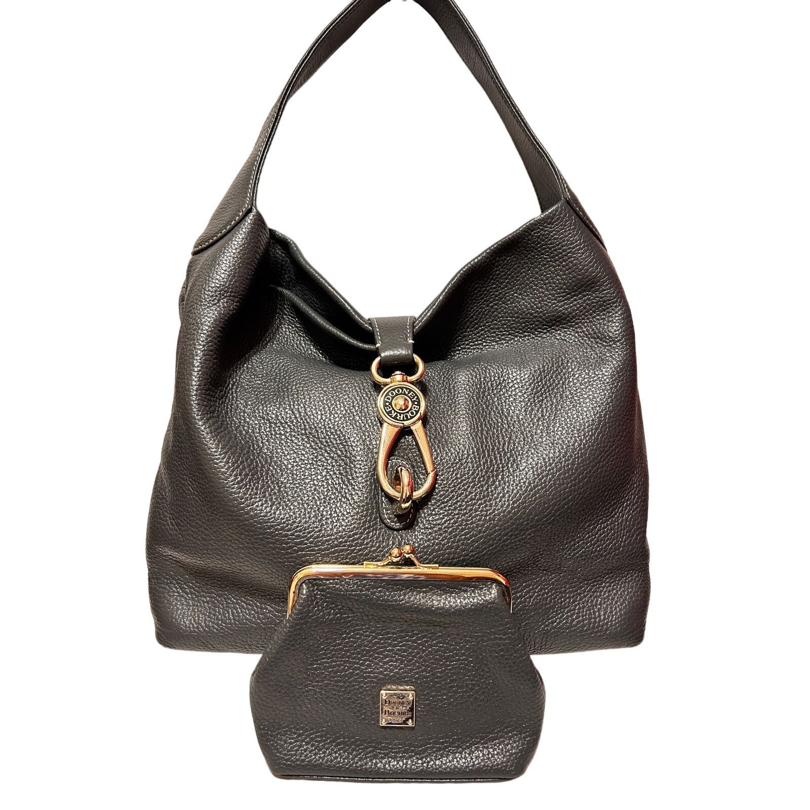 Dooney & Bourke Dooney & Bourke Dark Gray Logo Lock Leather Shoulder ...