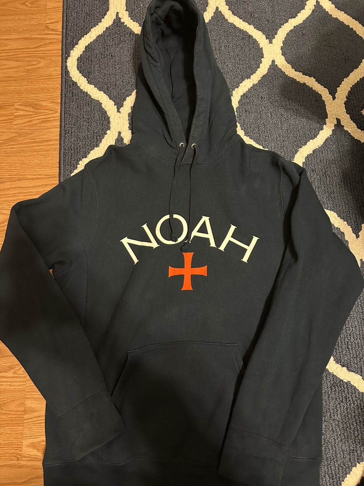 Noah Noah Navy Core Logo Hoodie | Grailed
