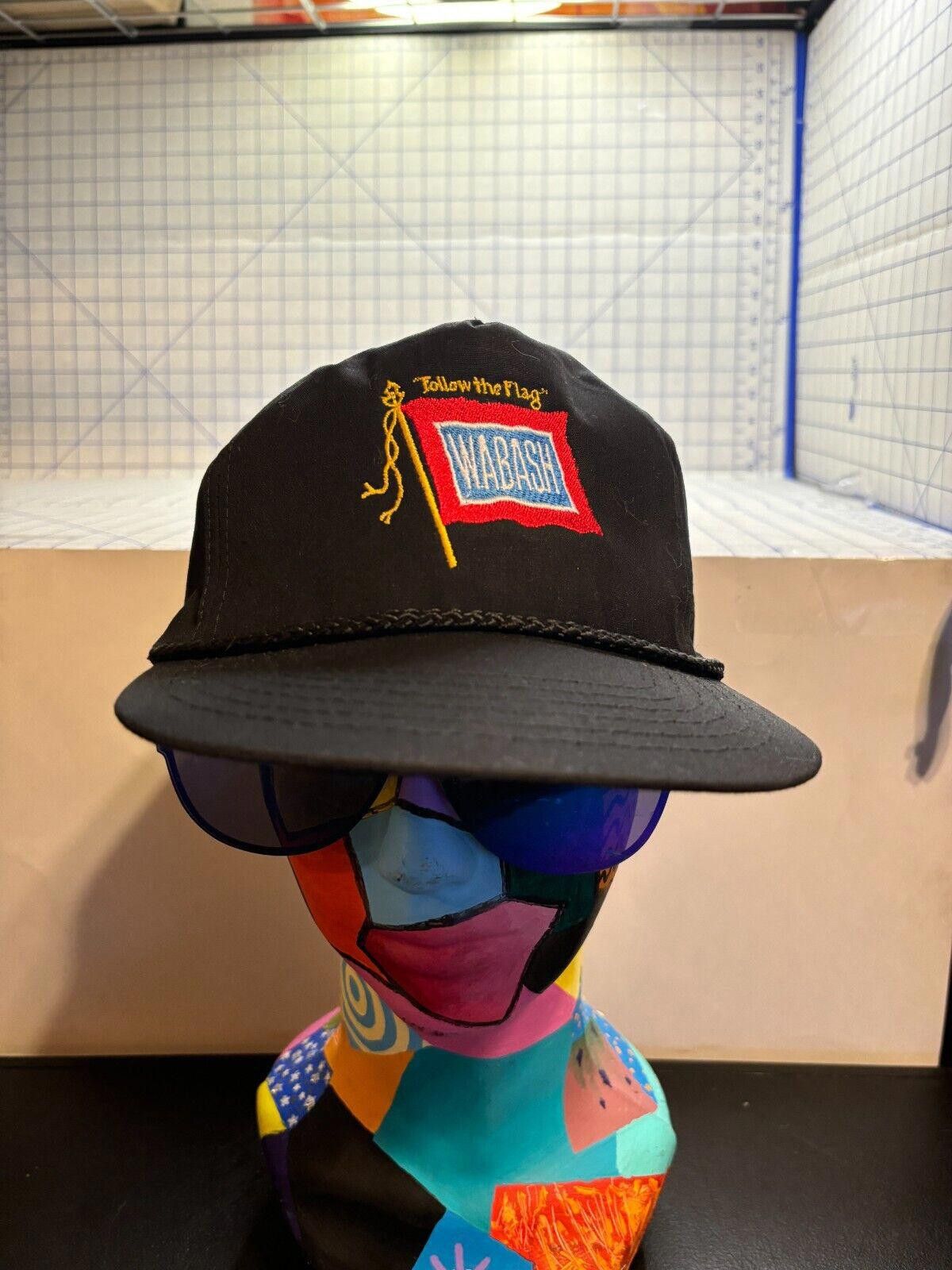 Designer Follow the Flag Wabash Railroad Vintage Hat Cap Black Rope ...