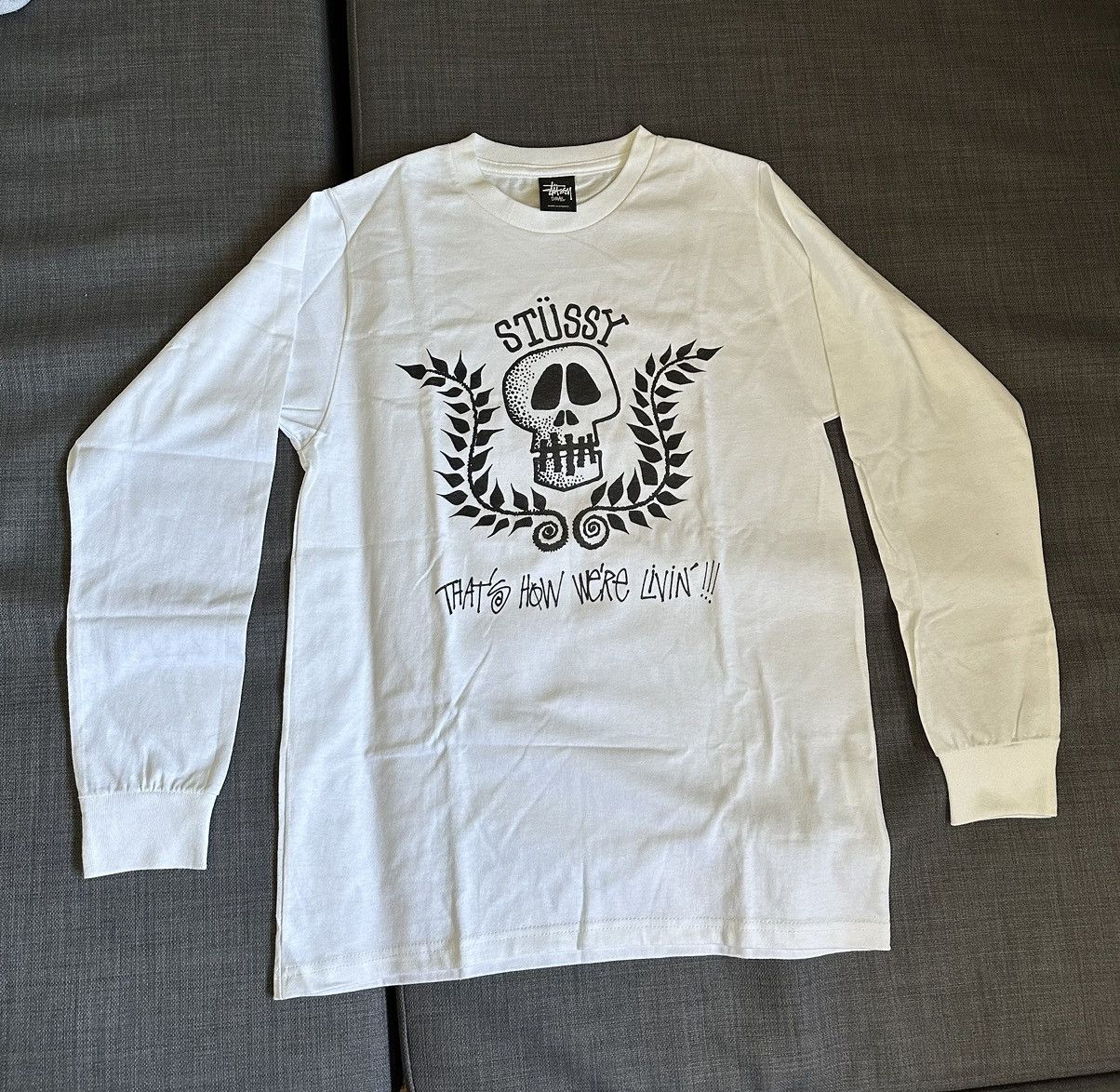 Streetwear × Stussy × Vintage Stussy Skull Crew Long Sleeve | Grailed