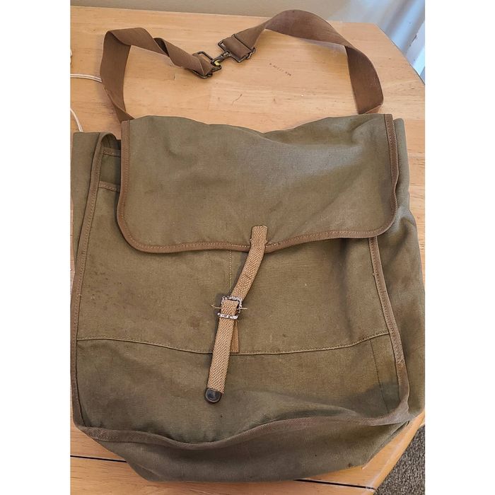 Military Military canvas bag shoulder distressed messenger satchel ...