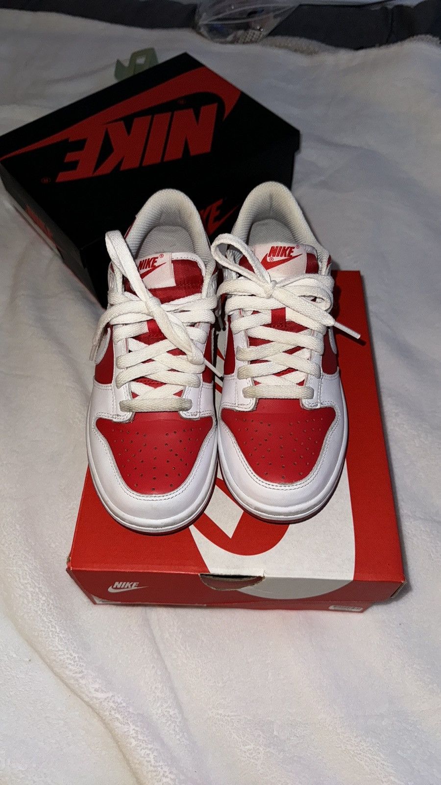 Nike championship red dunk low | Grailed