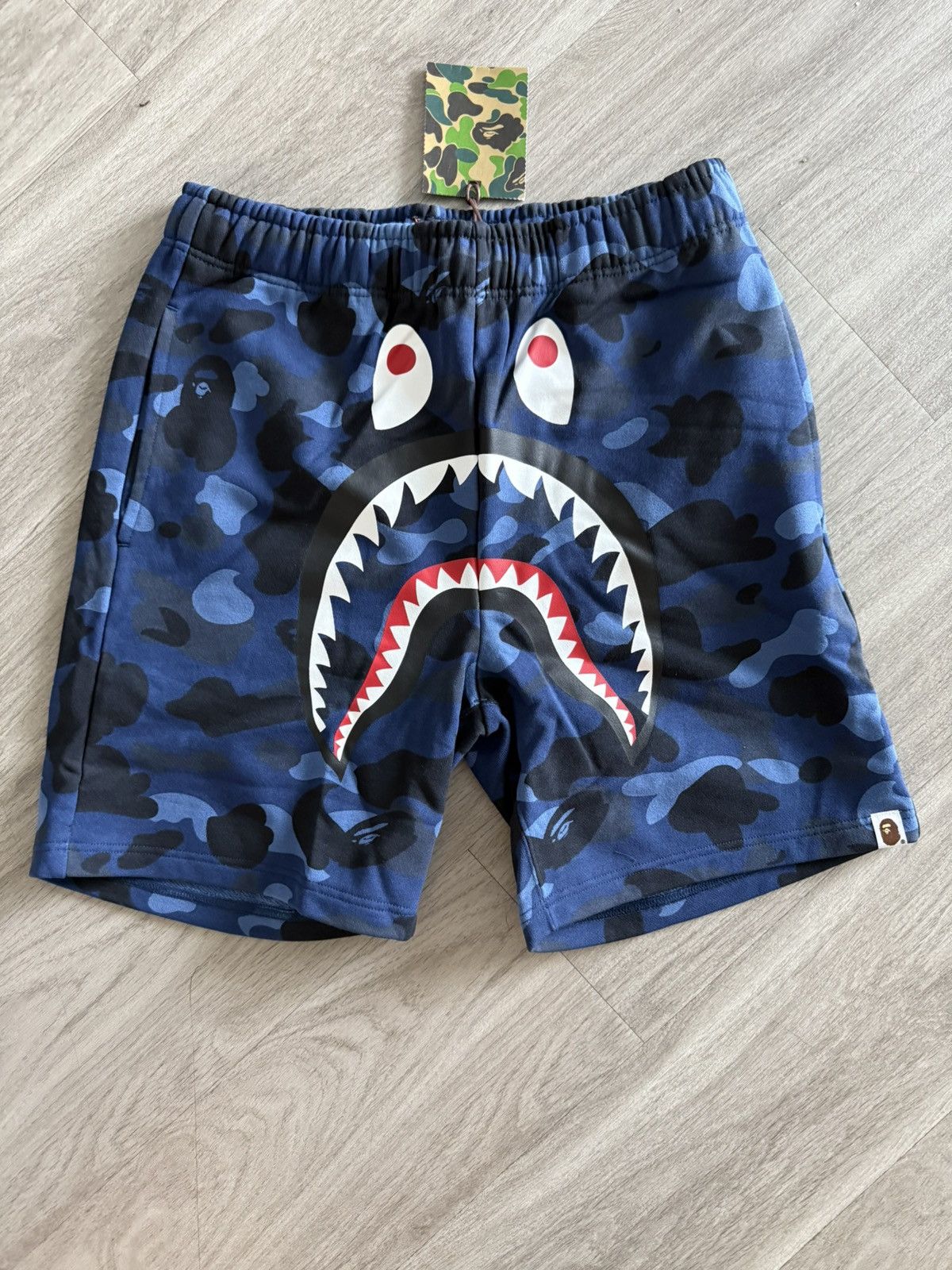 Bape Bape blue camo shark shorts | Grailed