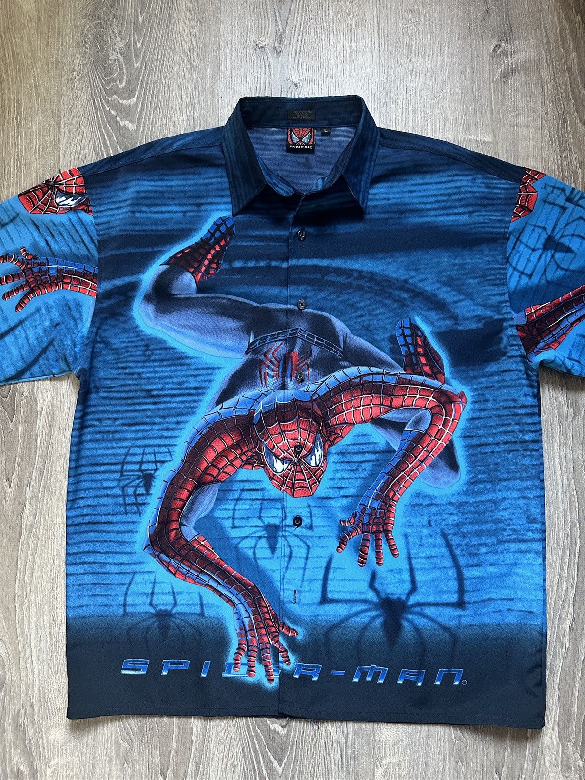Marvel Comics × Streetwear × Vintage INSANE Spider-man Button Up | Grailed