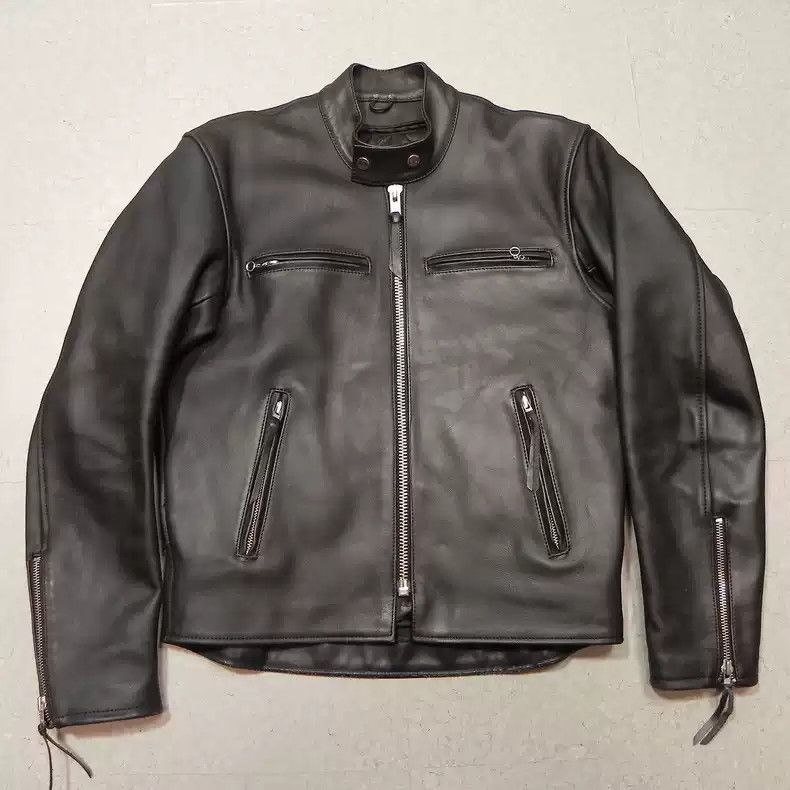 Kadoya kadoya Straight-pull collar leather coat | Grailed