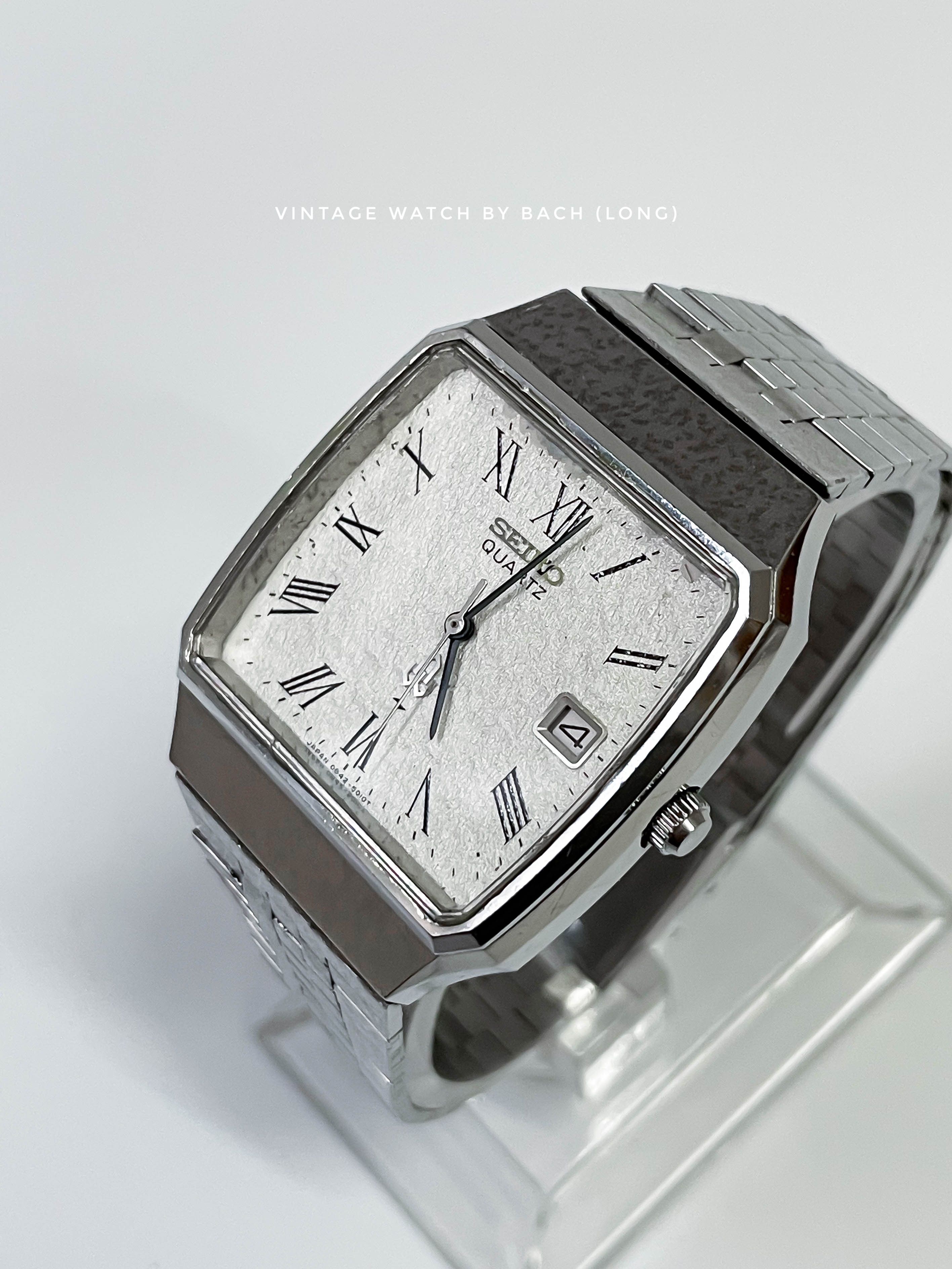 Seiko × Vintage Seiko Quartz 0842-5010 Rectangular/Tank Textured Dial ...