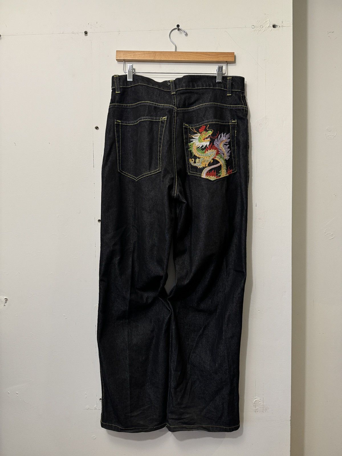 Vintage VINTAGE Y2K BAGGY CRAZY DRAGON EMBROIDERED JNCO STYLE JEANS ...