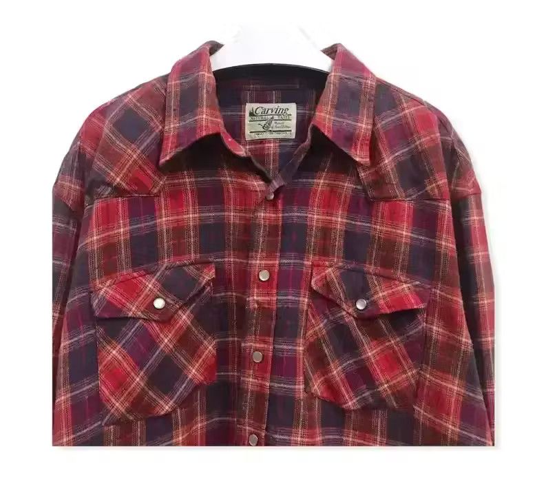 Flannel Vintage Carving Plaid Tartan Flannel Shirt | Grailed