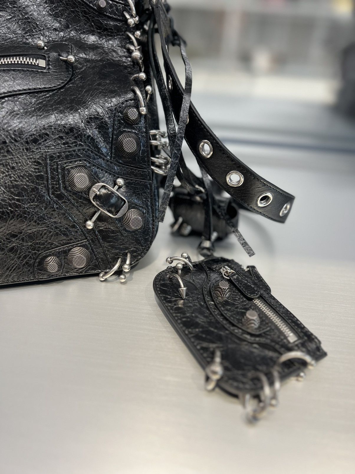 Balenciaga Balenciaga flap Cagole leather piercing bag | Grailed