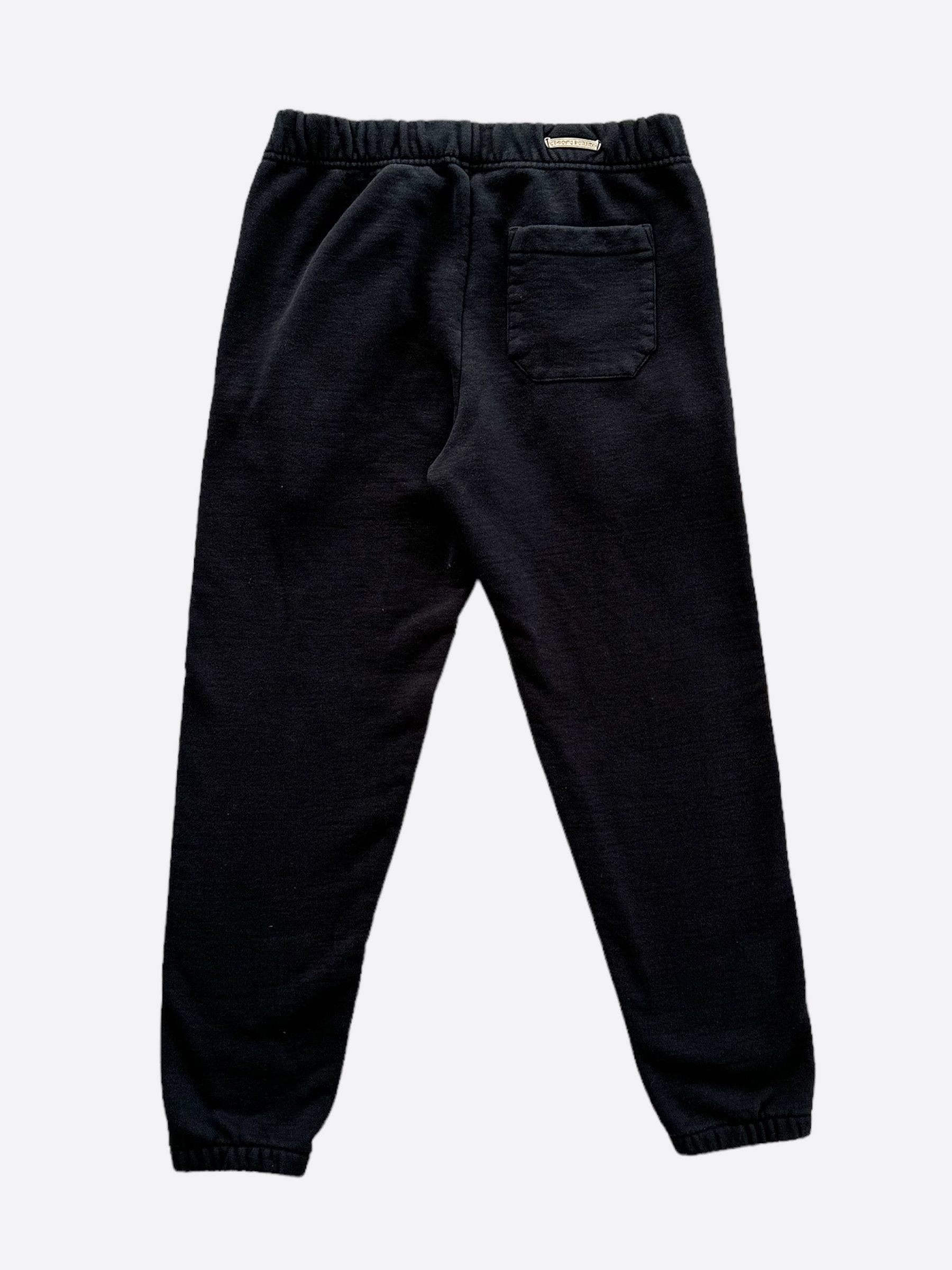 Chrome Hearts Chrome Hearts Black & White Cross Embroidered Sweatpants ...