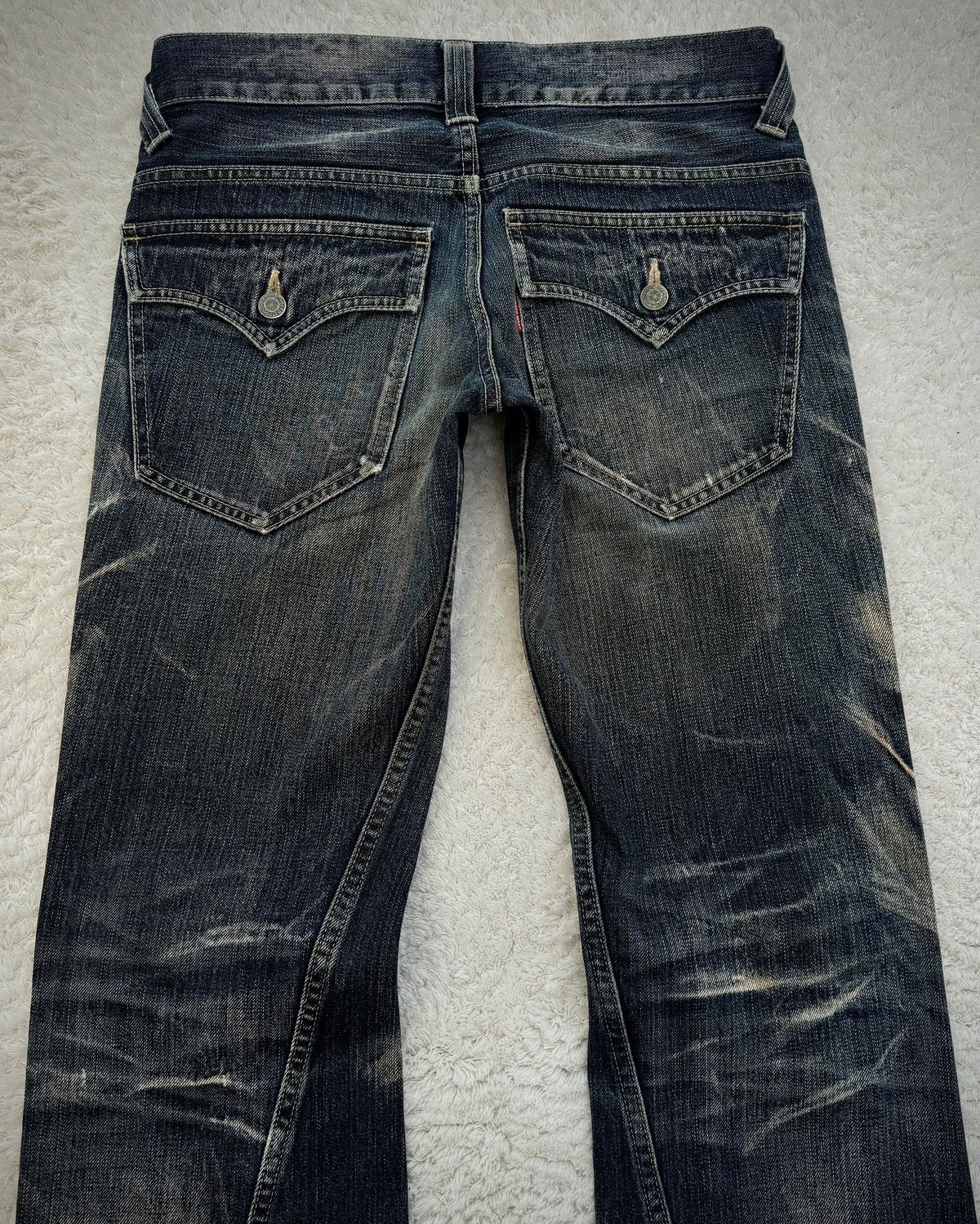 Tornado Mart Tornado Mart Mud Claw Marks Washed Spiral Bootcut Jeans ...