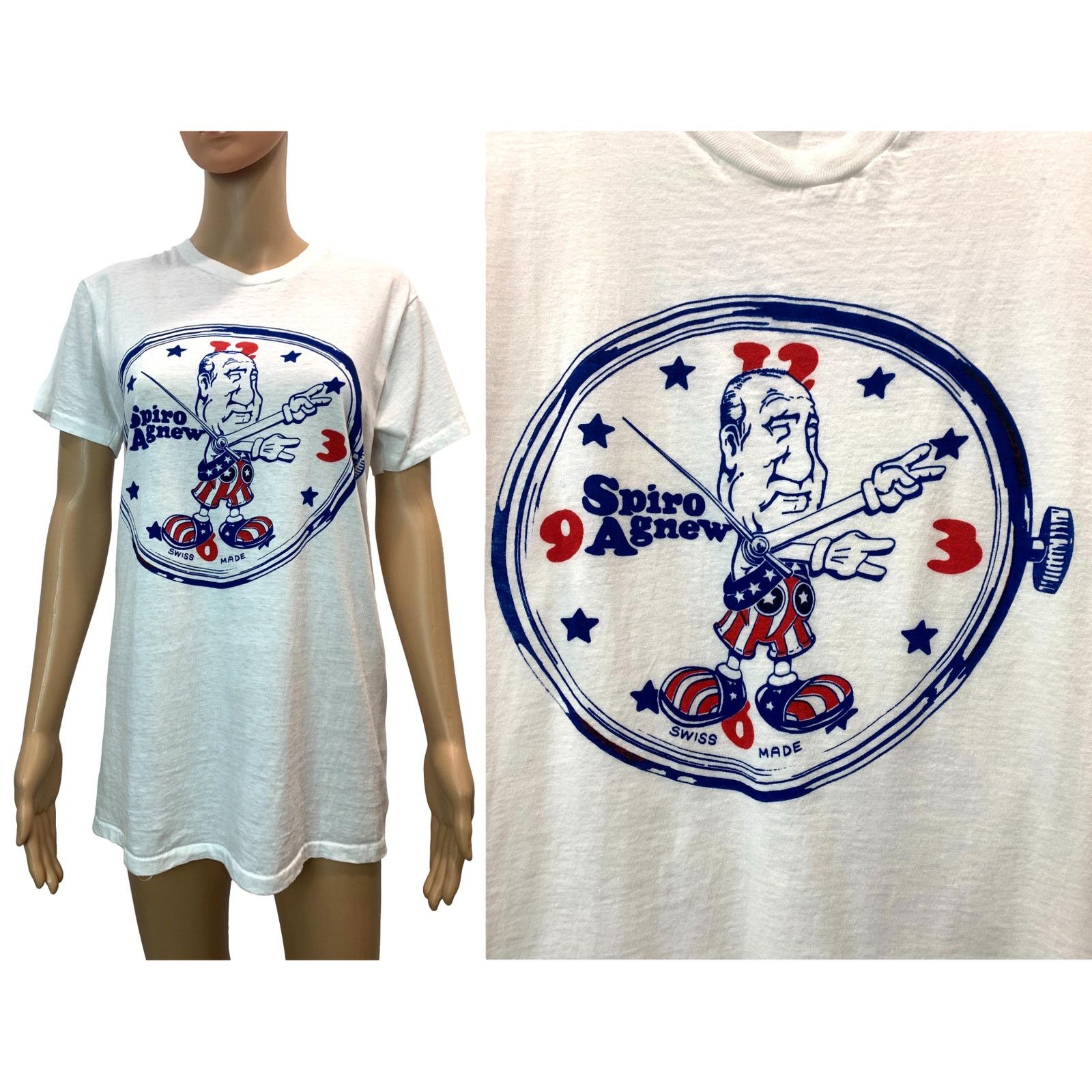 Vintage 70s Spiro Agnew Mickey Mouse Watch T-Shirt | Single Stitch ...