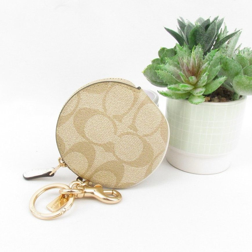 Coach Coach Circular Coin Pouch In Signature Canvas | Grailed