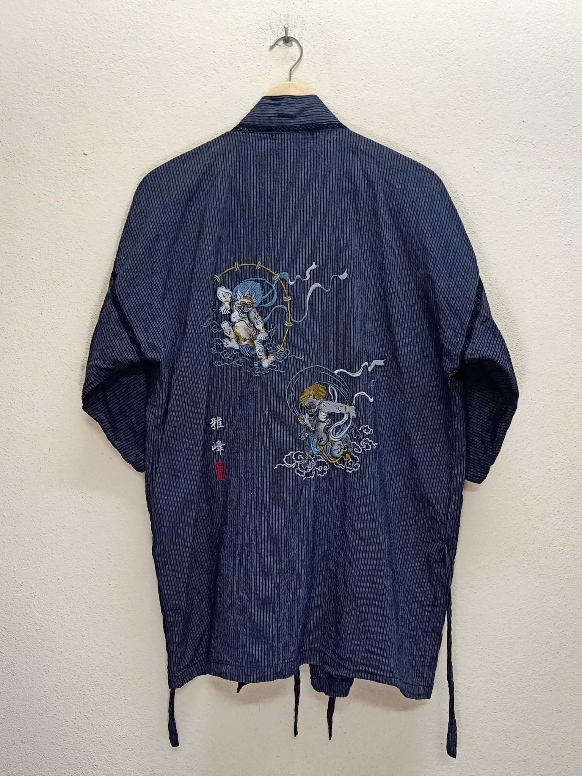 Japanese Brand × Kimono Japan Dragon RAIJIN & FUJIN Japanese Thunder ...