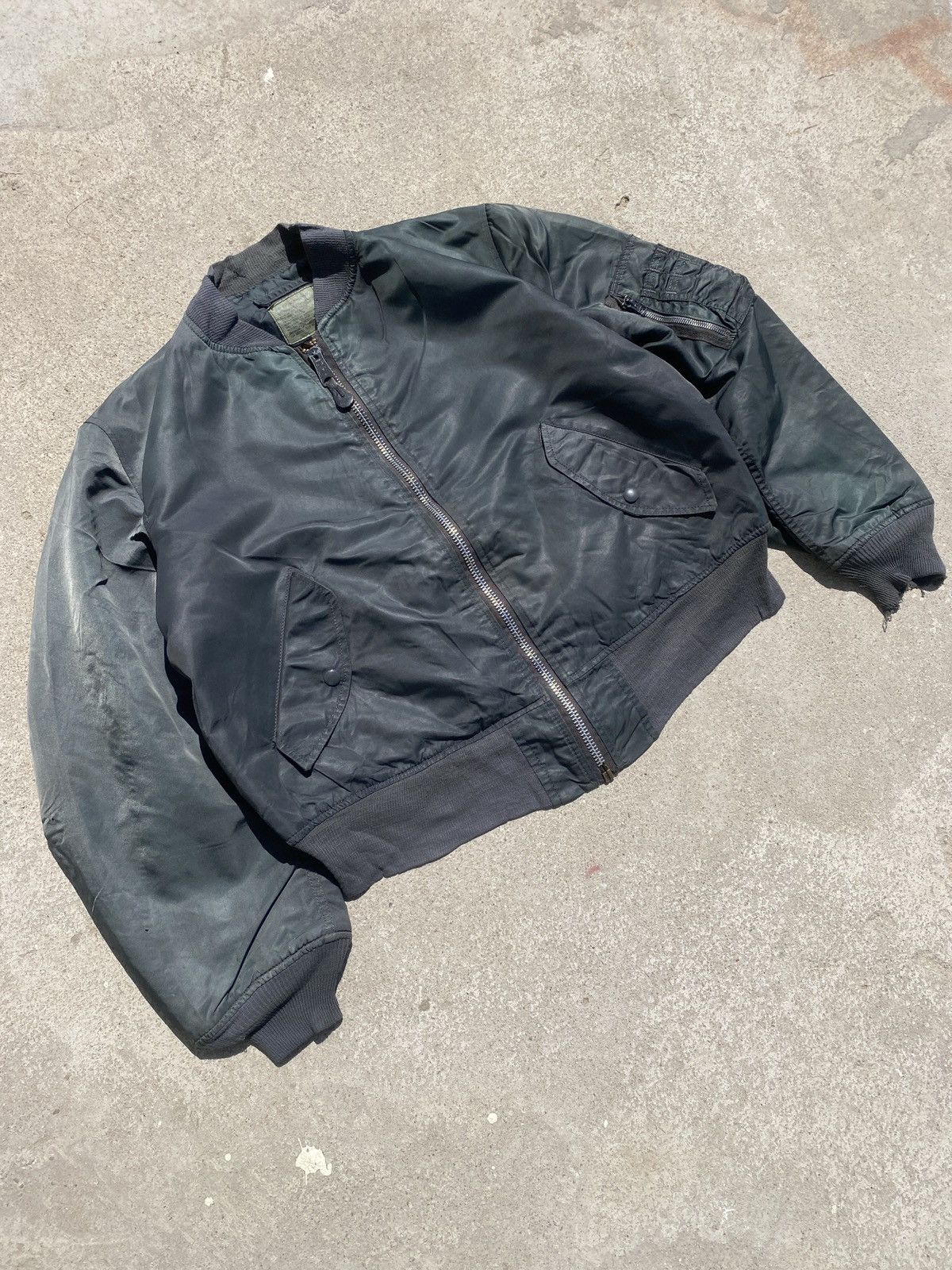 Alpha Industries MA-1 Vintage Thrashed Bomber Jacket | Grailed