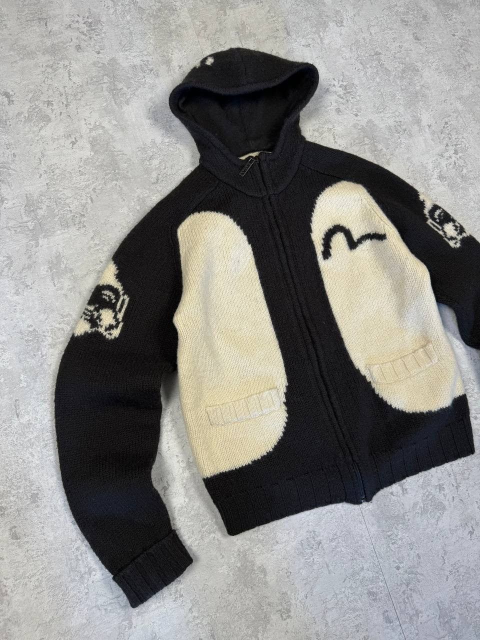 Evisu × Japanese Brand × Vintage RARE Vintage Evisu Wool Knitted Zip ...