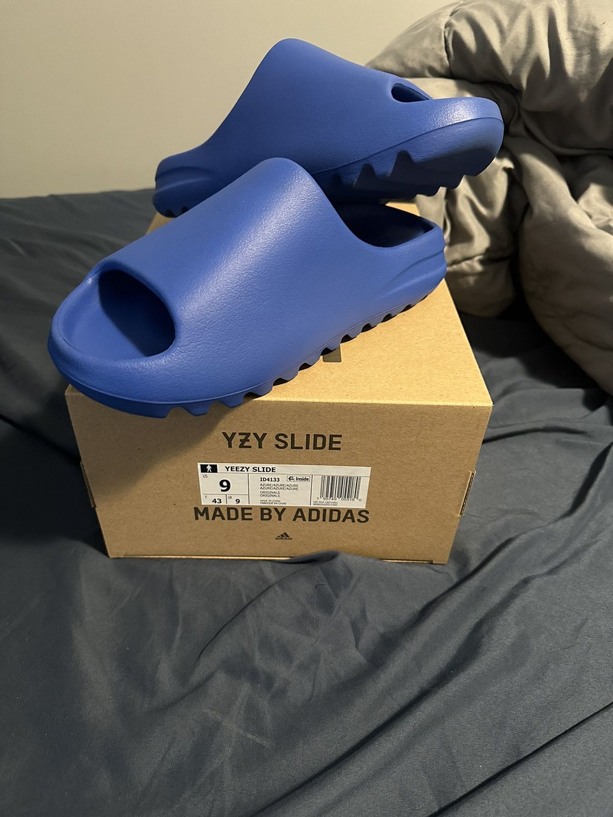 Adidas Azure Yeezy Slides | Grailed