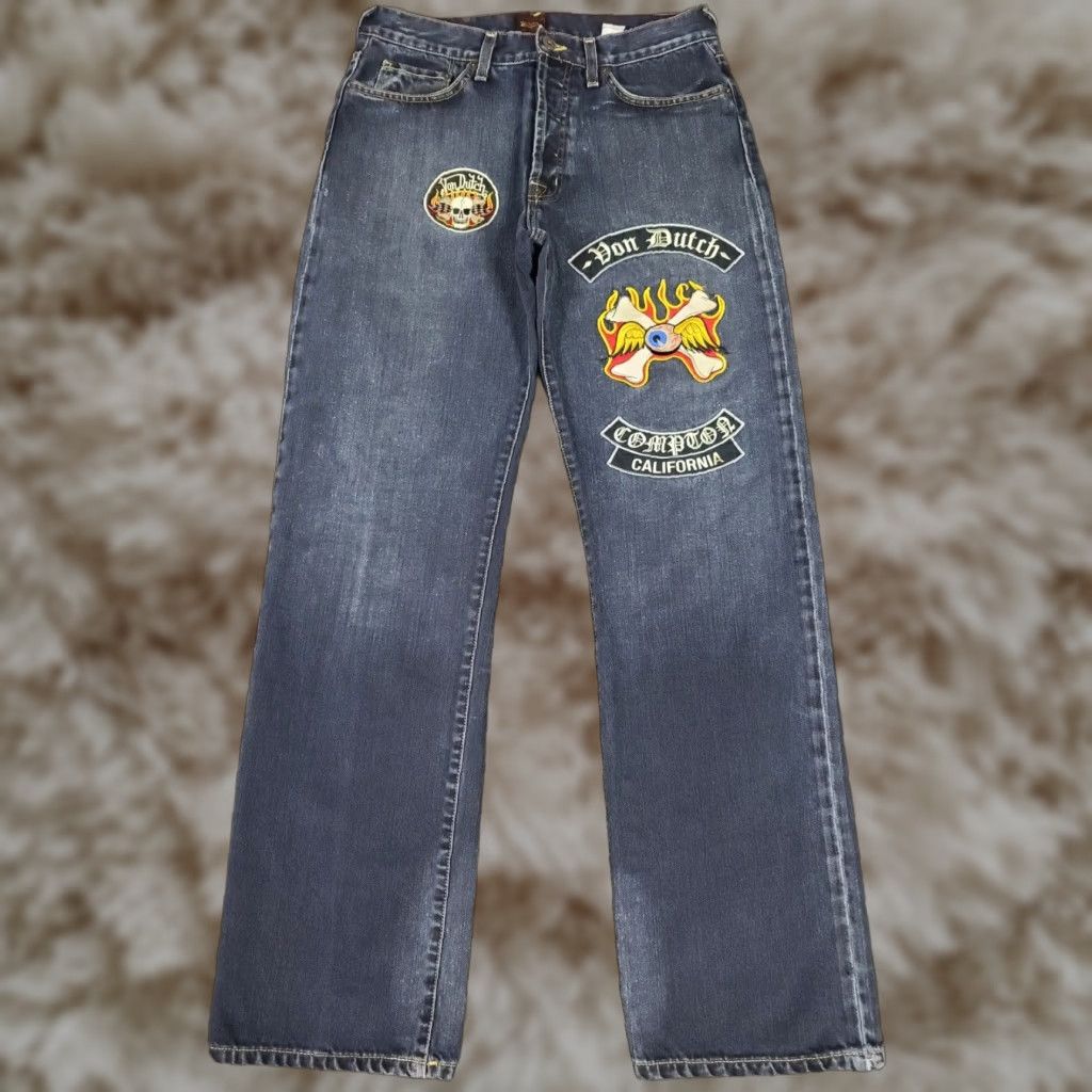 Von Dutch VINTAGE Von Dutch Jeans Men 31x32 Denim Blue Greaser Compton ...