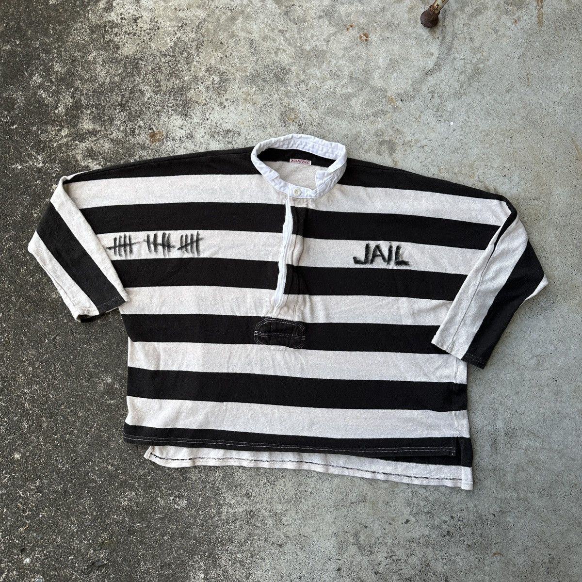 Kapital × Kapital Kountry Kapital Prisoner Jail Polo rugby striped ...