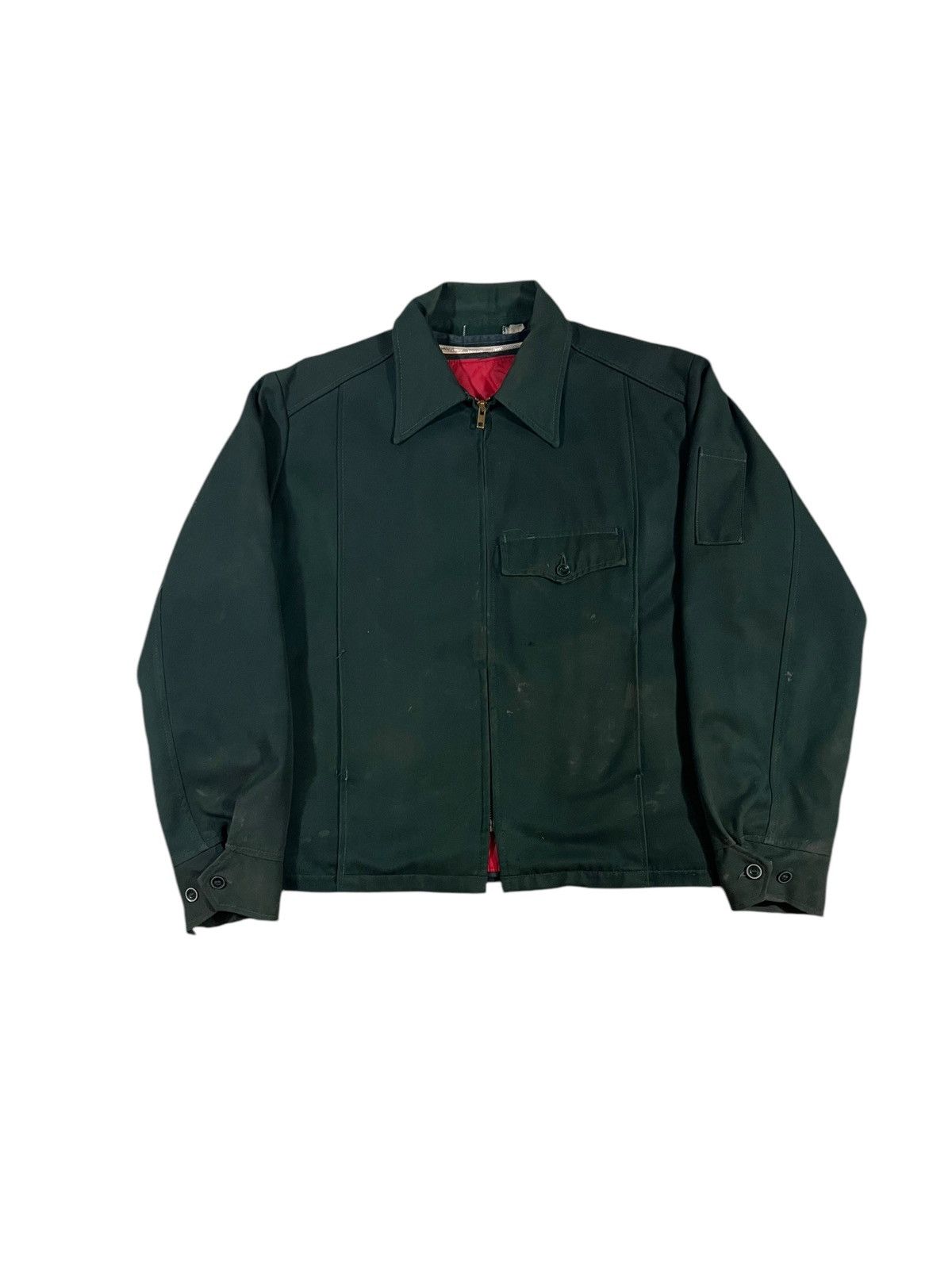 Made In Usa × Vintage Vintage 70s Green Work Jacket | Grailed